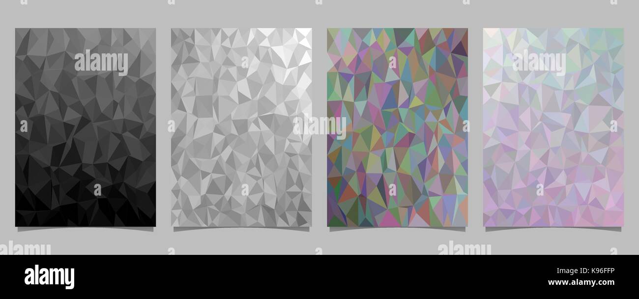 Abstract Mosaic Triangle Tile Pattern Page Template Set Vector