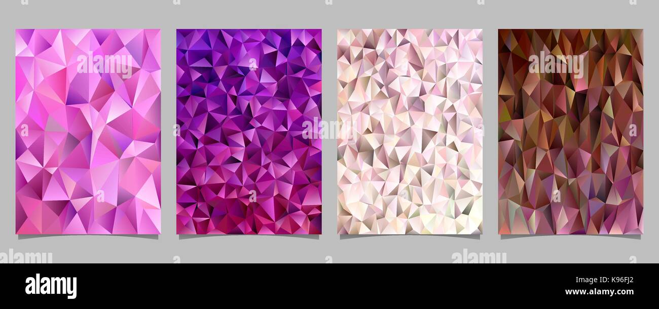 Abstract Geometrical Irregular Triangle Tile Mosaic Flyer Template Set