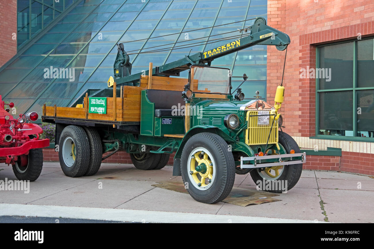 1922 Sterling truck equipped with 1930 Trackson Swing Crane Stock Photo ...