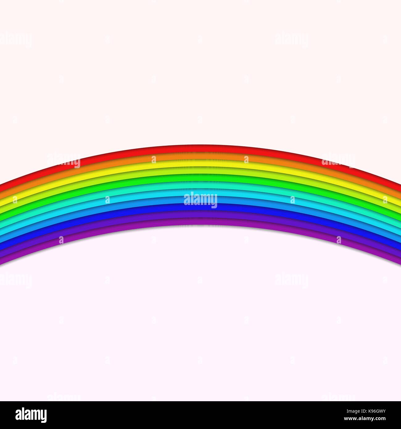 Rainbow color curved stripes - vector page divider design element Stock ...