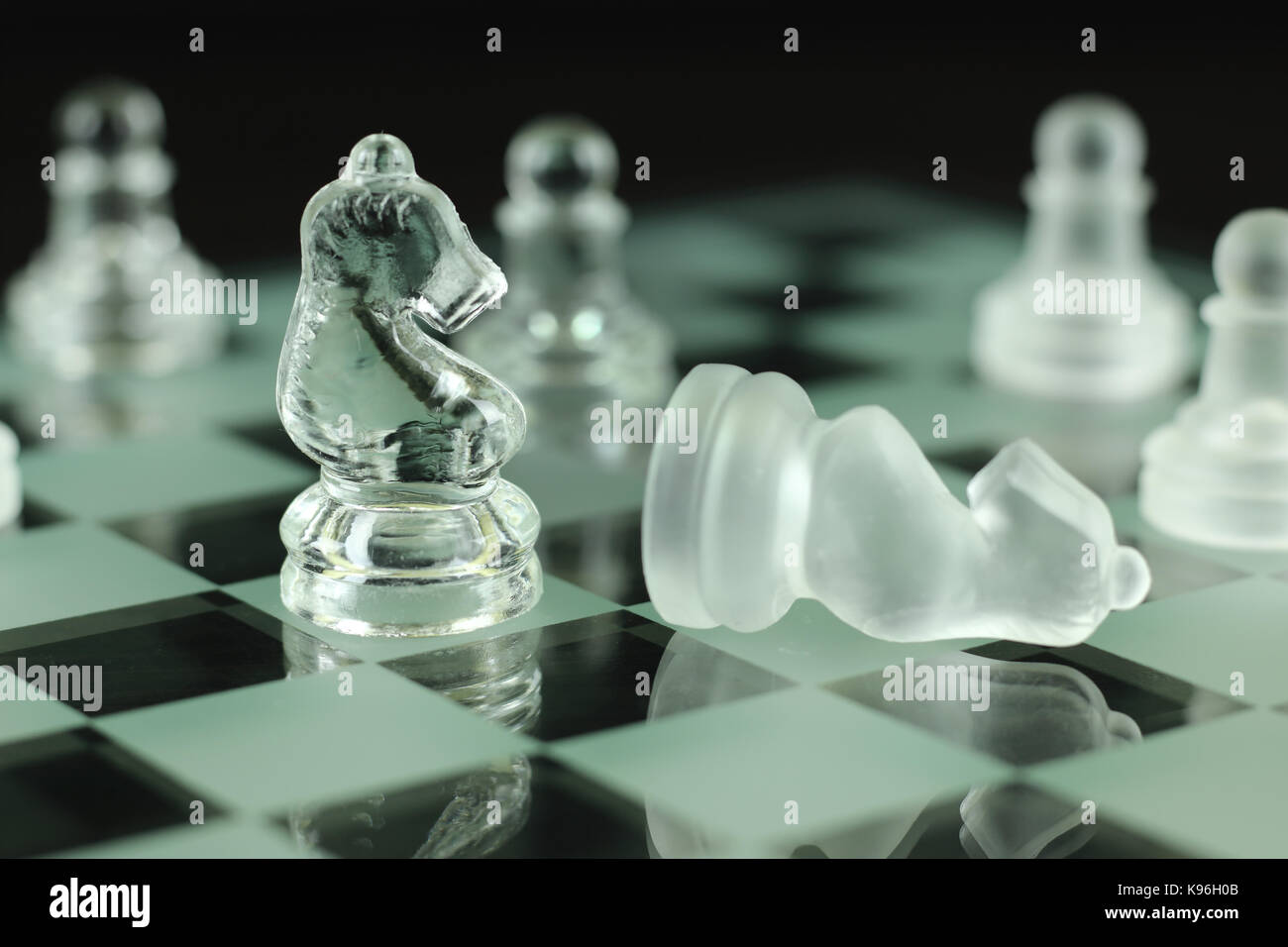 Pictures of elegant, glass chess, showing different moves and ...