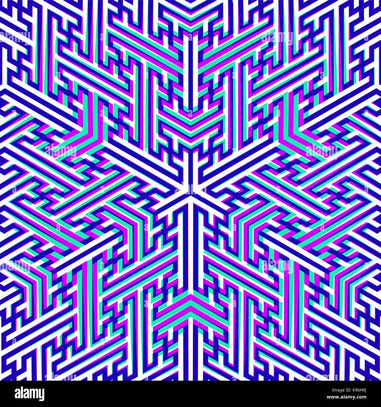 vector colorful triangle anaglif design hinduism swastika ornament ...