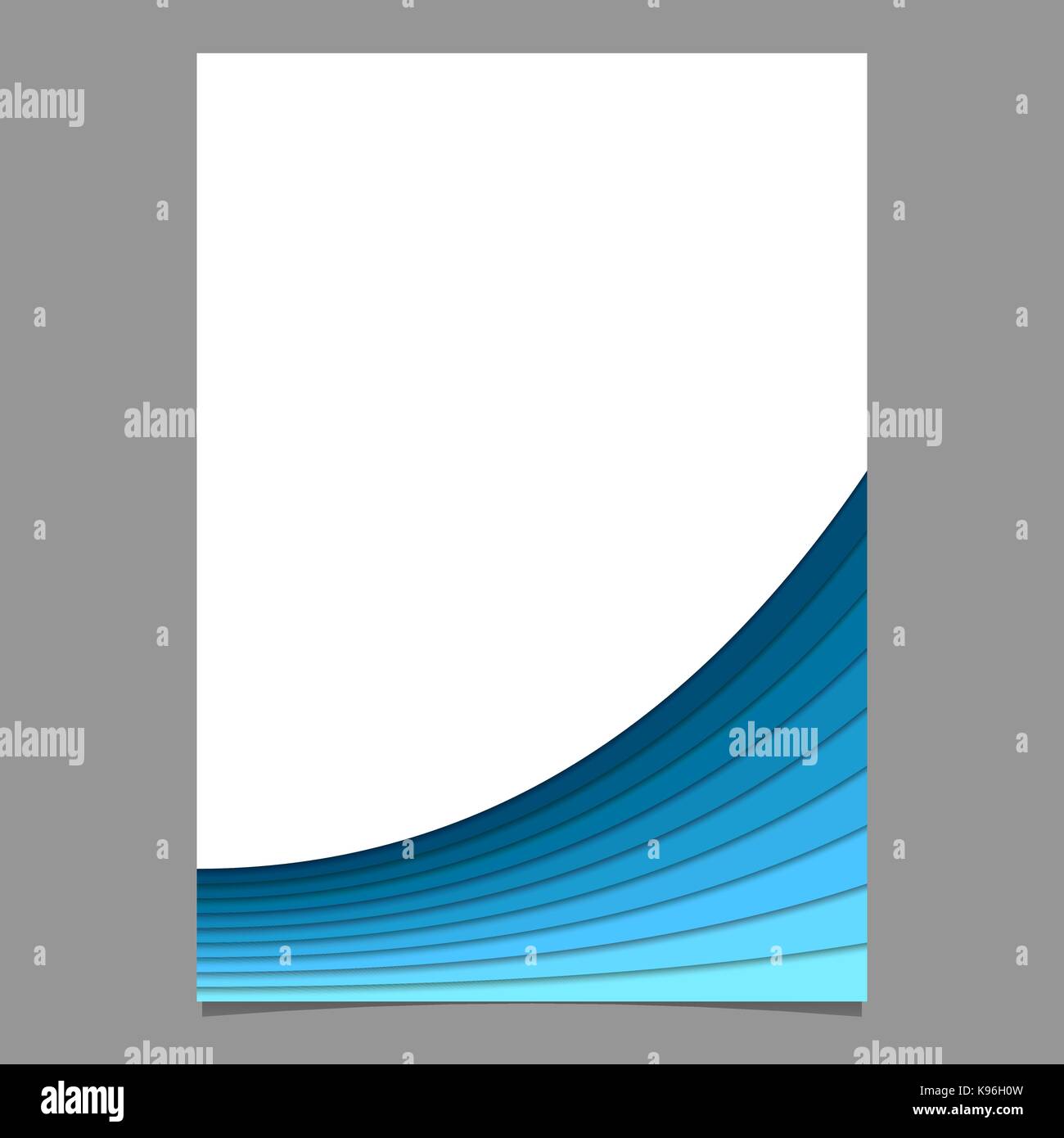 Blank page template from curved layers - vector stationery design with ...