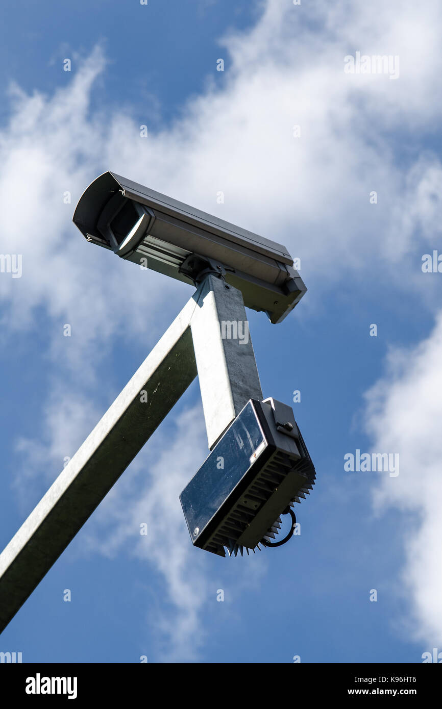 surveillance monitoring security camera with blue sky Stock Photo - Alamy