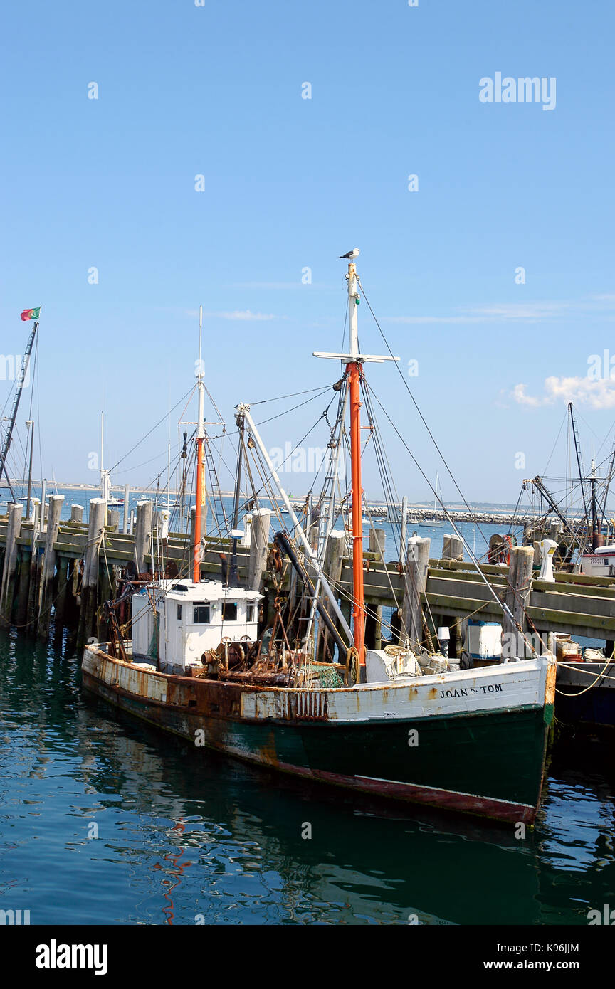 Gloucester style fishing trawler at the pier in Provincetown, MA (Cape ...