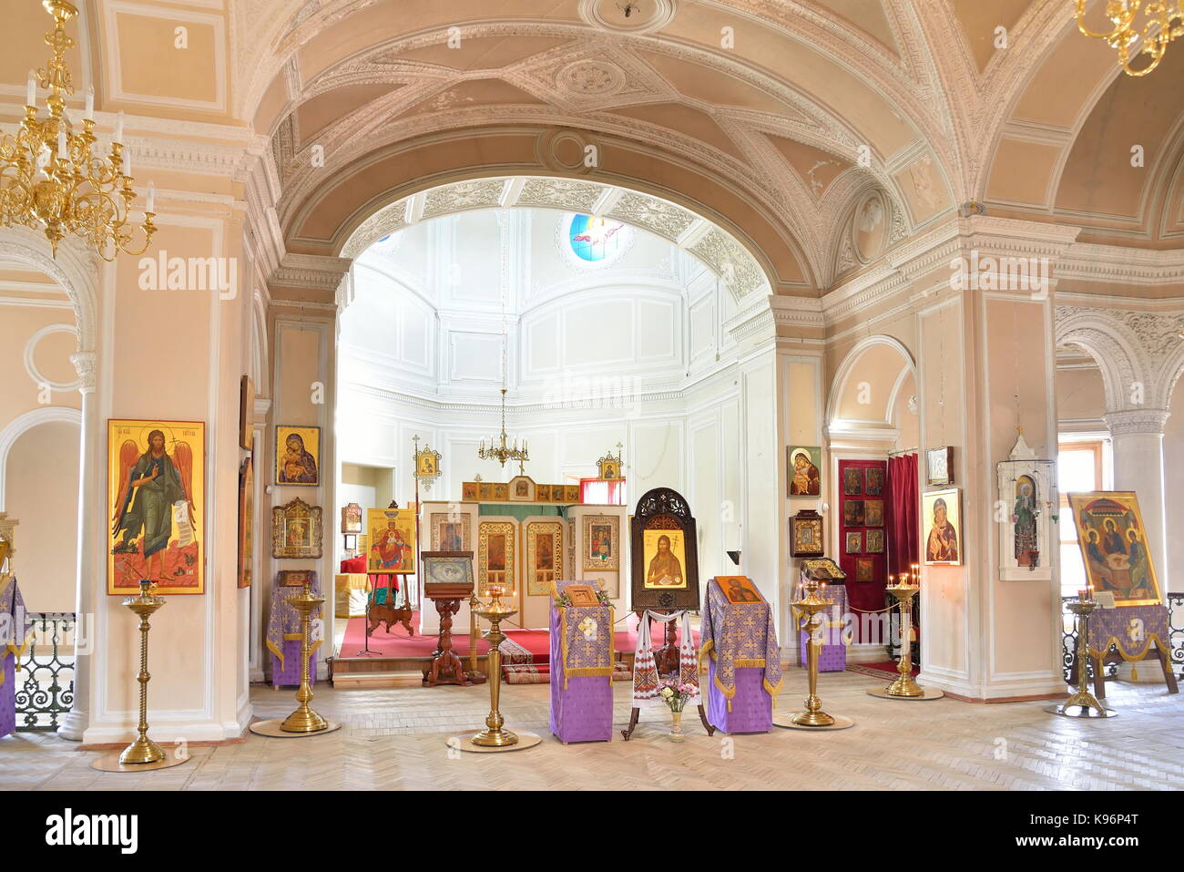 ST.PETERSBURG, RUSSIA - MARCH 03, 2017: The altar of the chapel of the ...