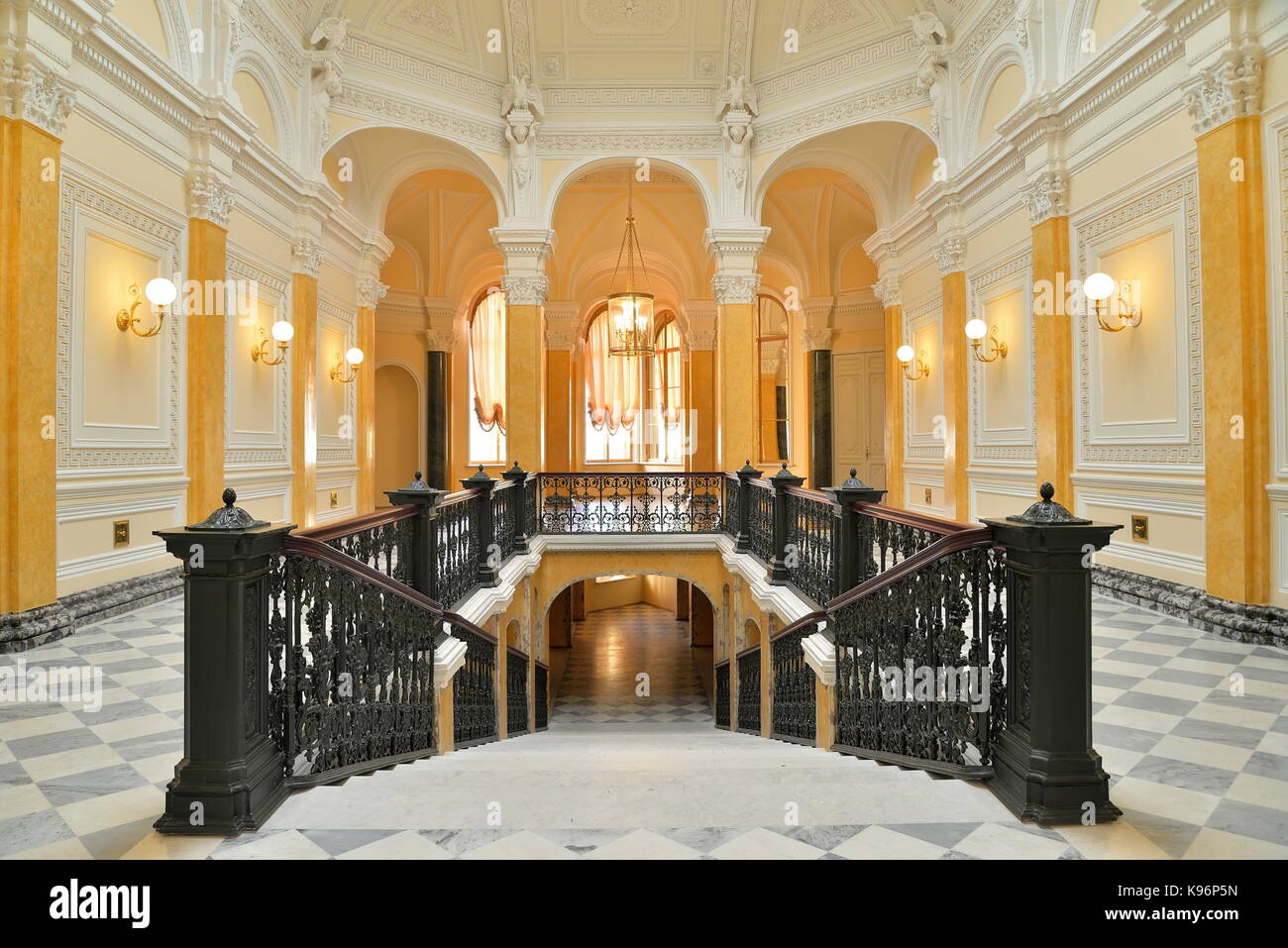 ST.PETERSBURG, RUSSIA - MARCH 03, 2017: The marble staircase in the ...