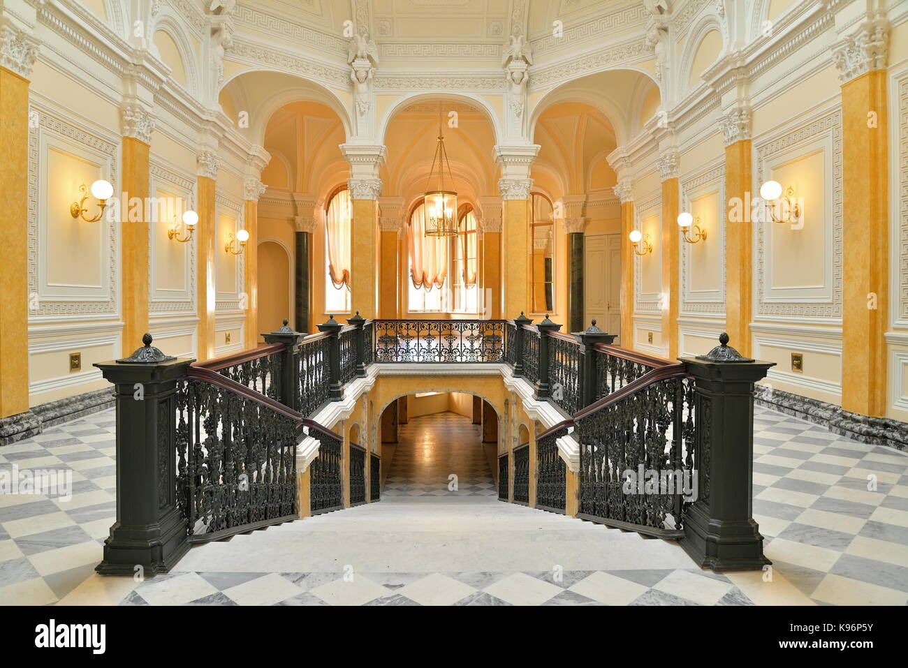 ST.PETERSBURG, RUSSIA - MARCH 03, 2017: A Grand Marble staircase in the ...