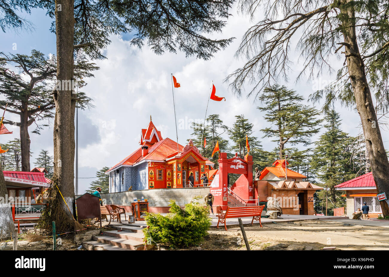 Hindu Jakhu Temple on Jakhu Hill, dedicated to monkey god Hanuman ...