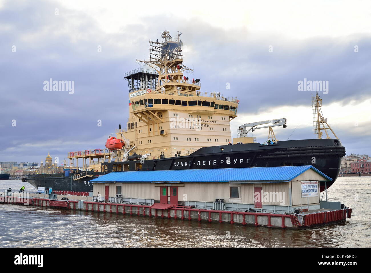 ST.PETERSBURG, RUSSIA - APRIL 30, 2017: A side view of the Icebreaker ...
