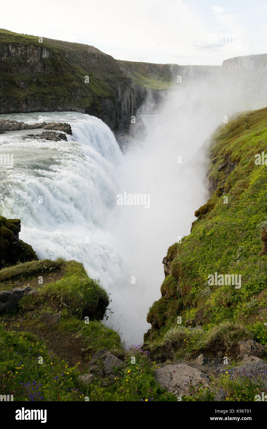 A view of Gullfoss waterfall Stock Photo - Alamy