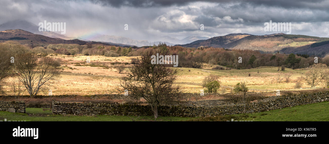 A panoramic photograph taken from Wood Gate looking north up the Crake ...