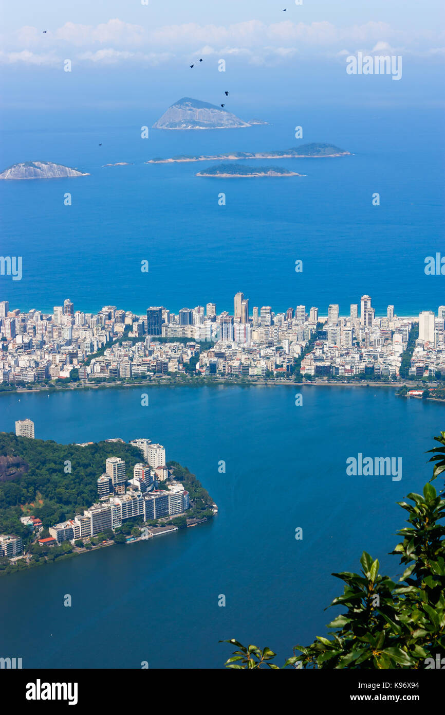 Rio de Janeiro. Brazil. Ipanema and islands. Beautiful aerial view from ...