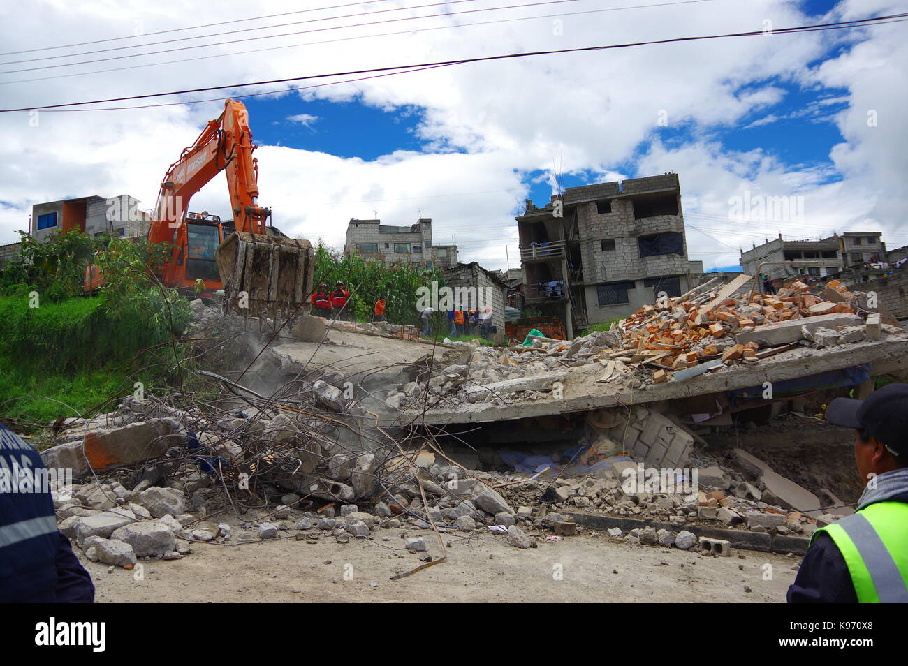 Quito, Ecuador - April,17, 2016: House destroyed by Earthquake with ...