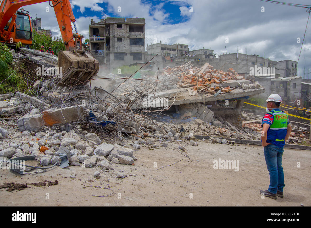 Quito, Ecuador - April,17, 2016: House destroyed by Earthquake with ...