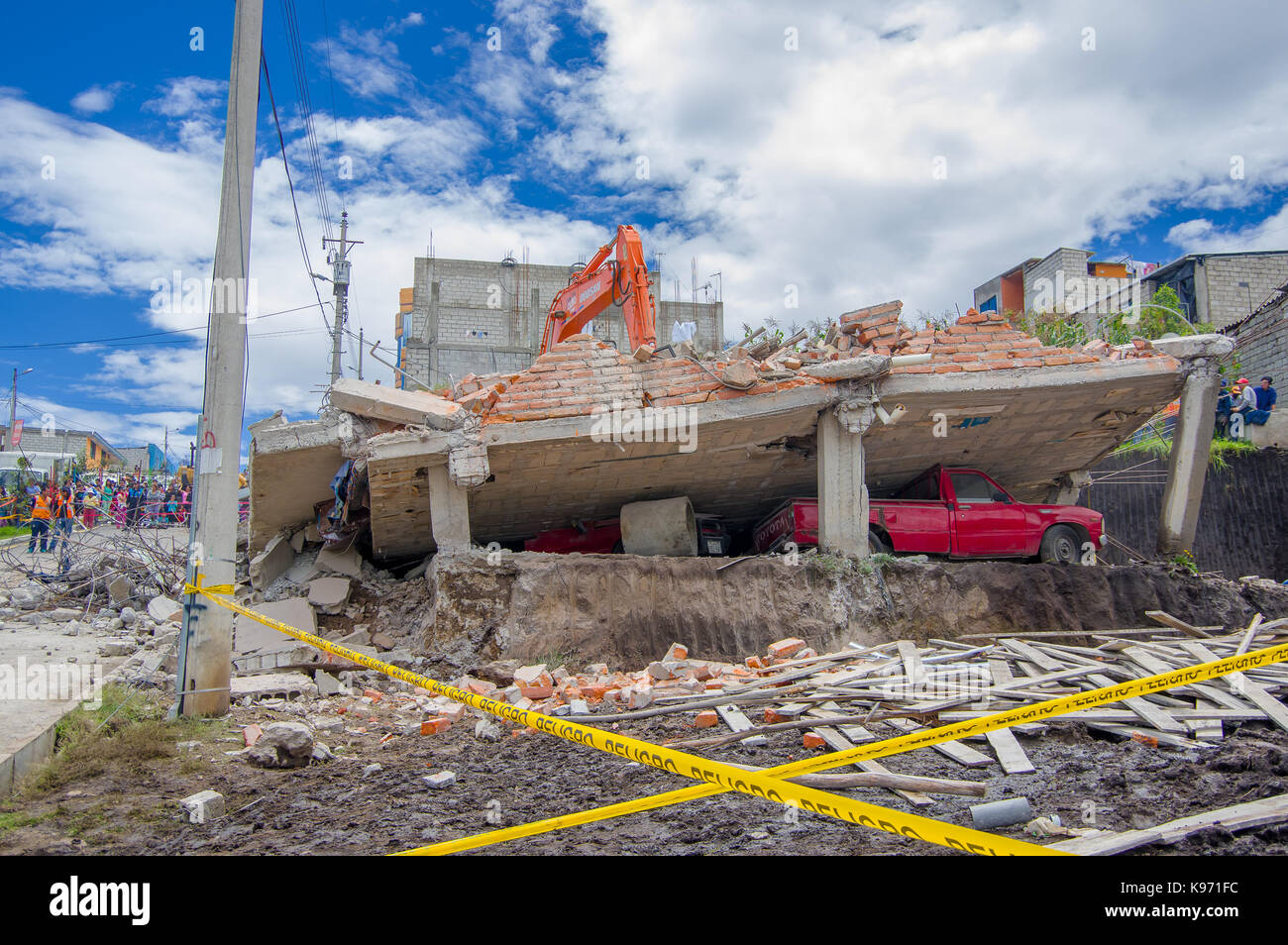 Quito, Ecuador - April,17, 2016: House destroyed by Earthquake with ...