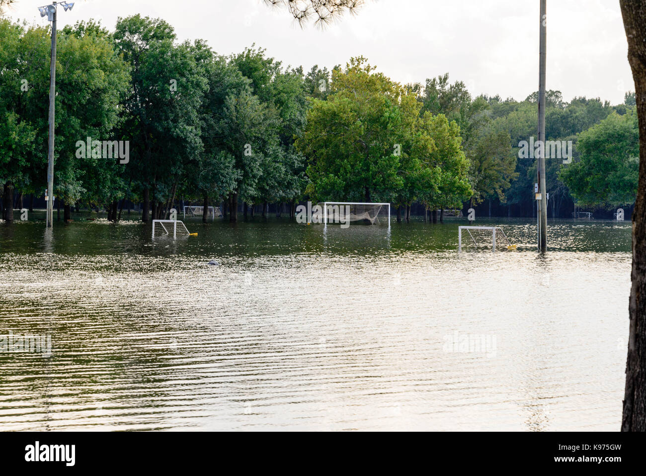 post-Harvey standing hurricane flood waters in Addick's Reservoir ...