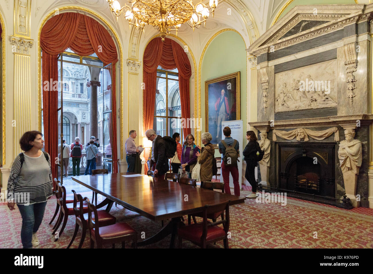 Visitors walk around the India Office Council Chamber on London Open ...