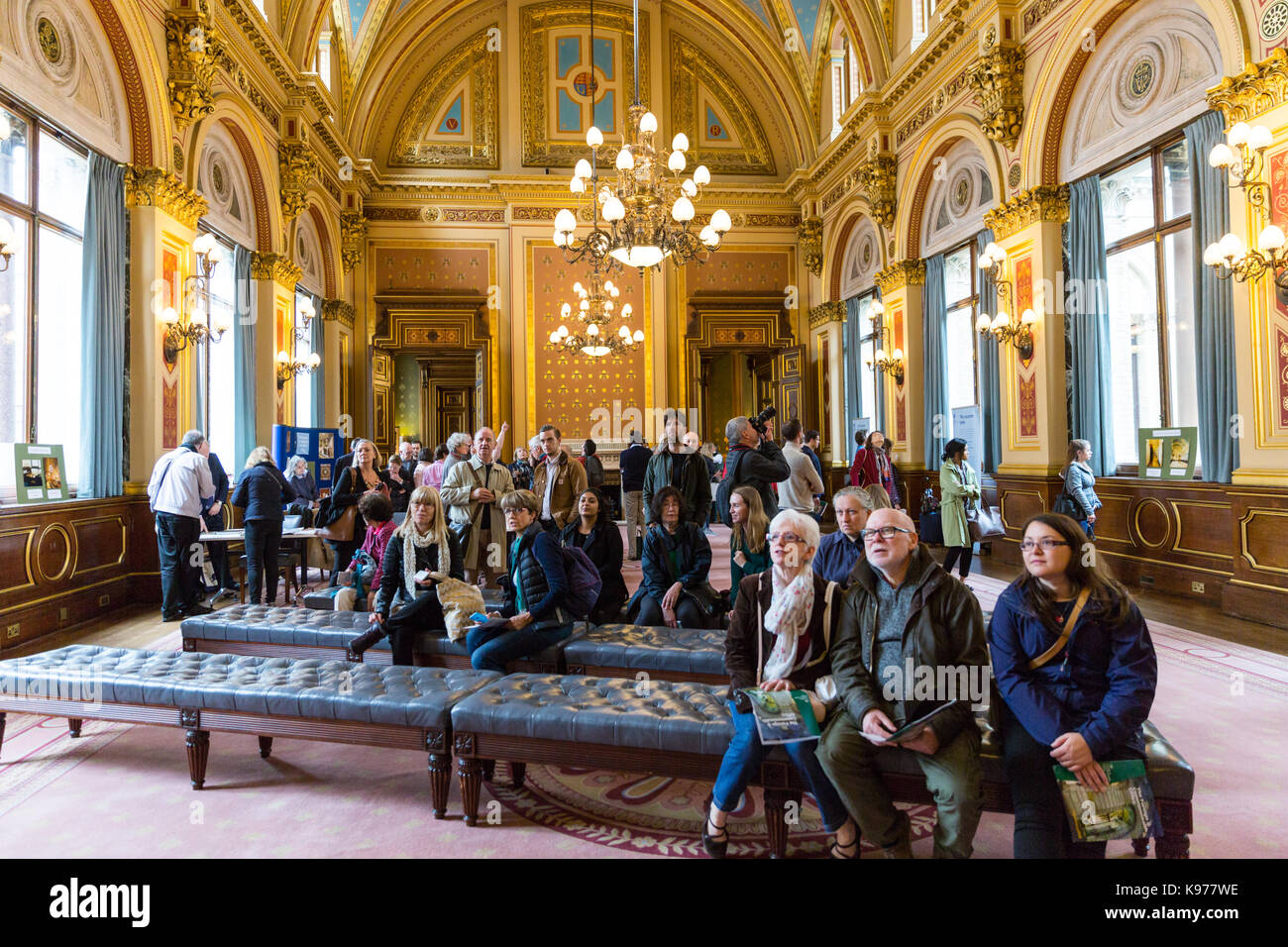 Visitors in the Reception Room of the Locarno Suite in the Foreign and ...