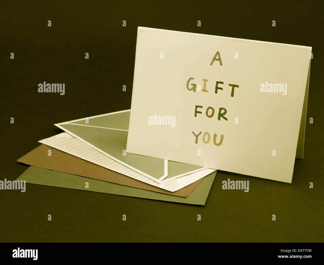 Message Card for Your Family and Friends; A Gift for You Stock Photo ...
