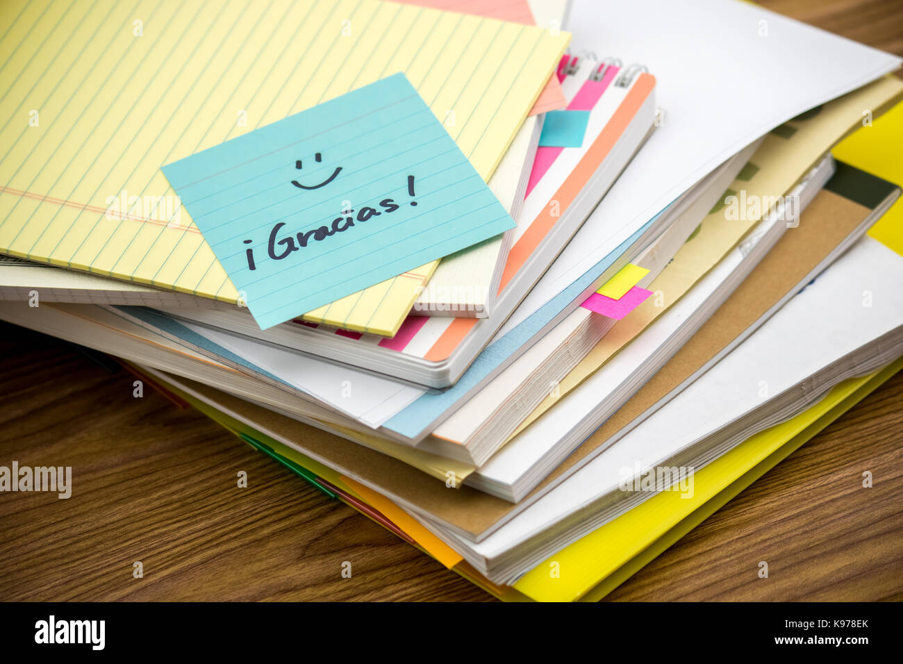 Thank You; The Pile of Business Documents on the Desk Stock Photo - Alamy