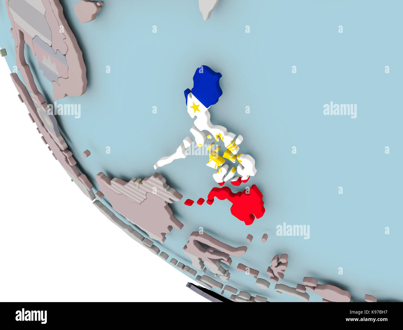 philippines map on globe