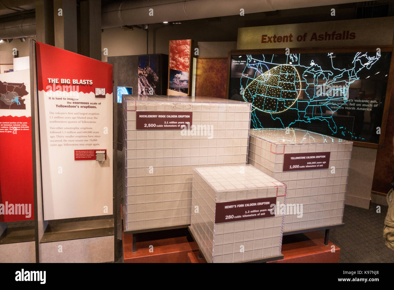 Information displays at the Canyon Village visitor center, at the ...