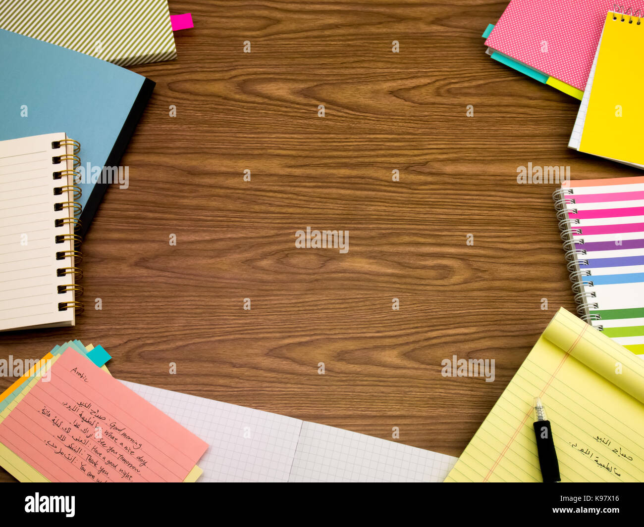 Arabic; Learning New Language Writing Words on the Notebook Stock Photo ...