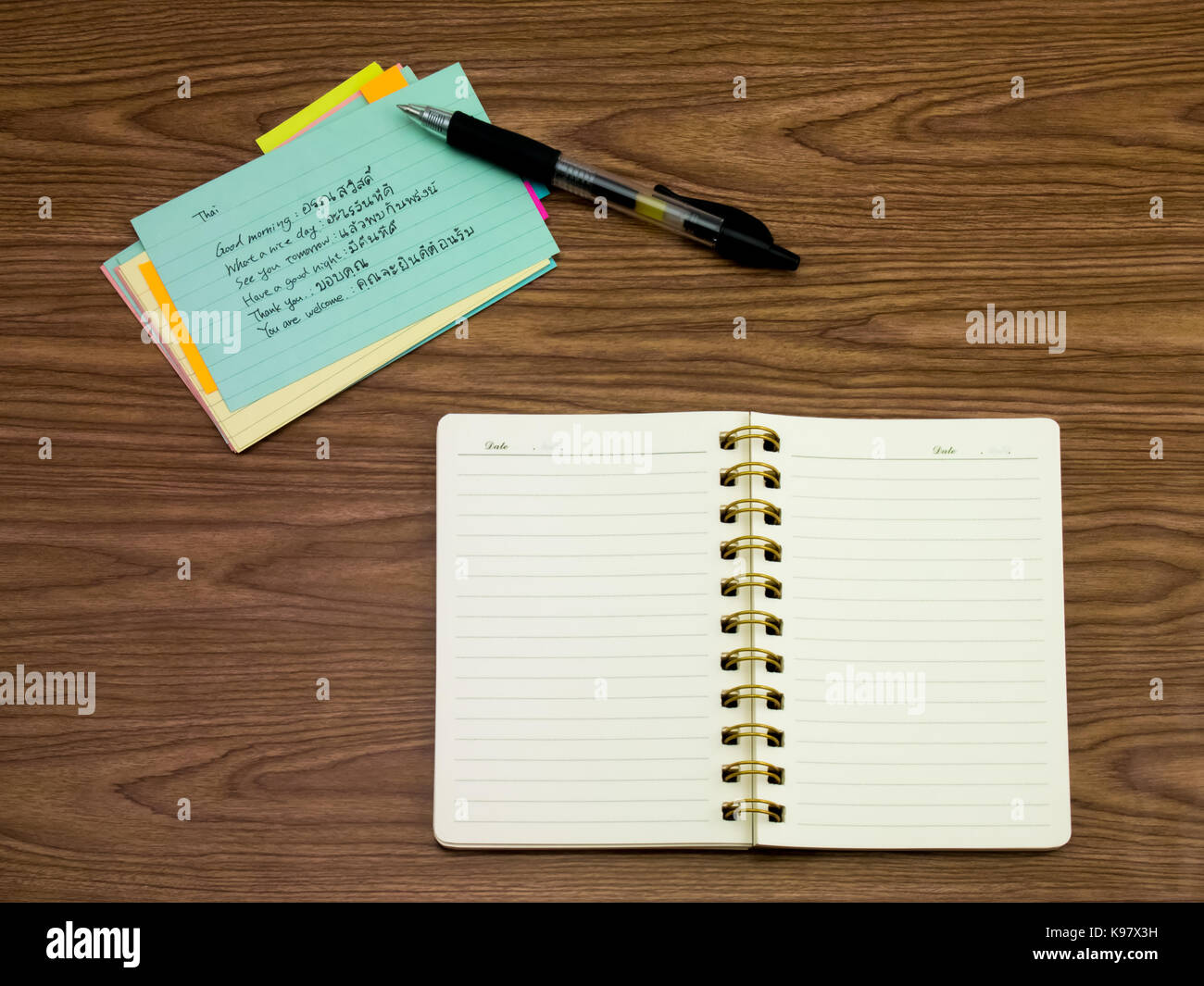 Thai; Learning New Language Writing Words on the Notebook Stock Photo ...