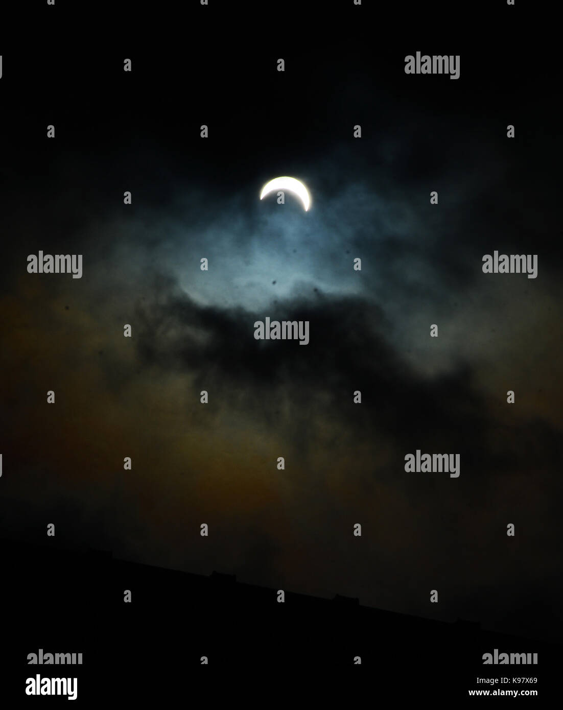 The Solar Eclipse over New York Featuring: Solar Eclipse Where: NYC ...