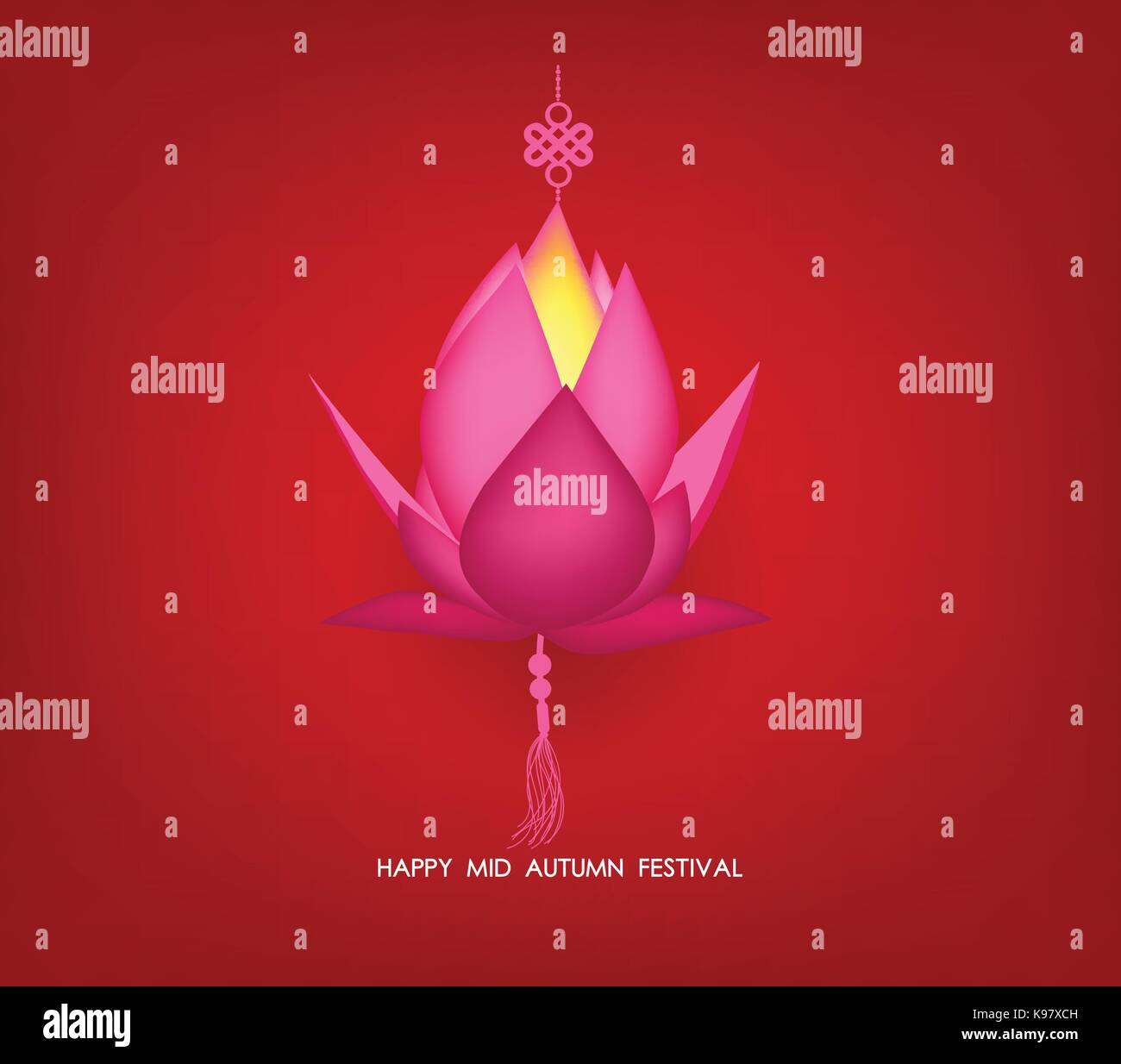 Chinese mid autumn festival background. Lotus lantern Stock Vector ...