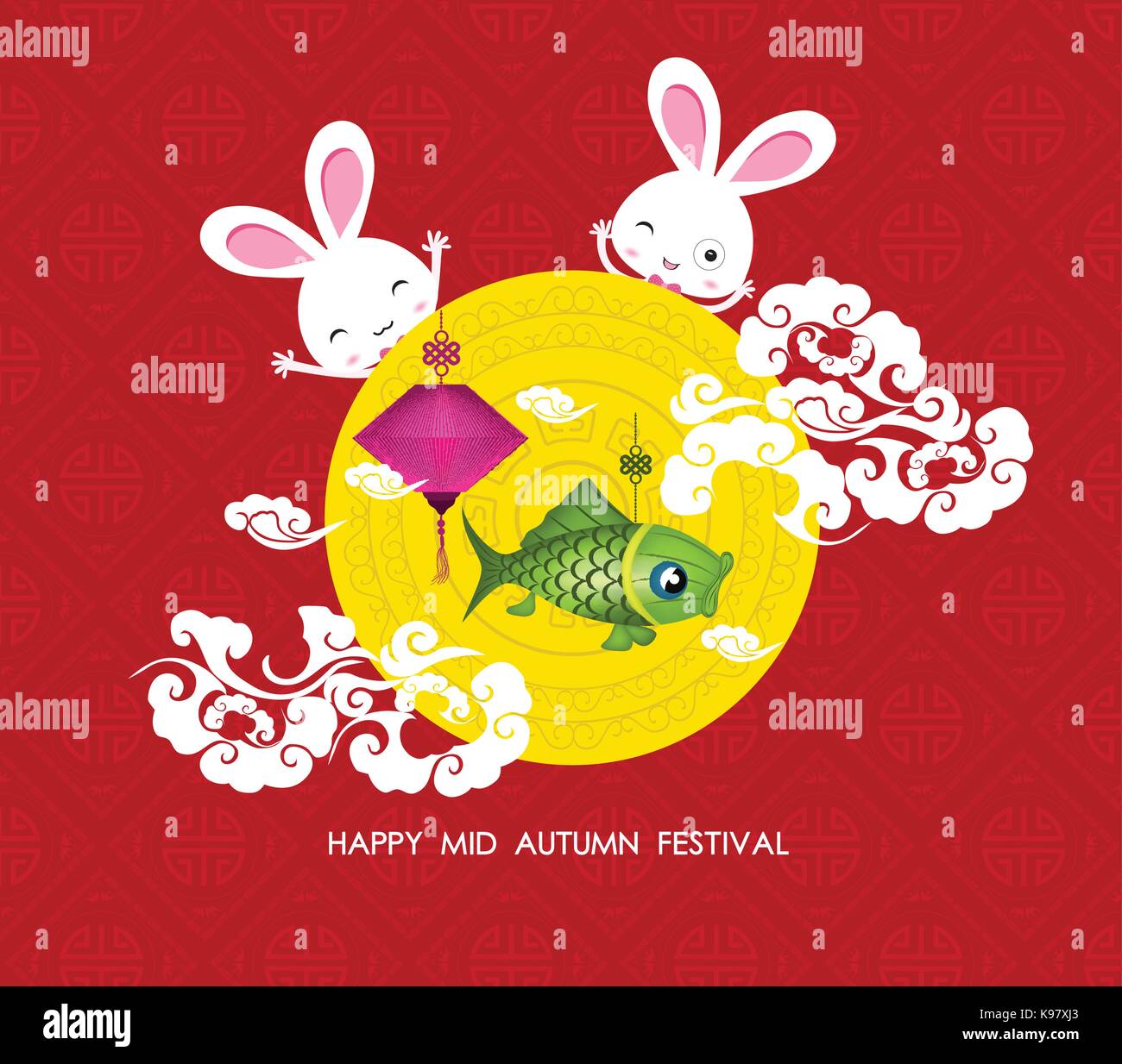 Moon rabbits for celebration Mid Autumn Festival Stock Vector Image ...