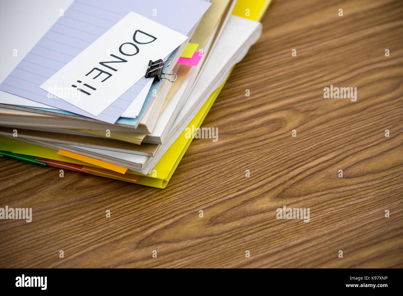Done; The Pile of Business Documents on the Desk Stock Photo - Alamy