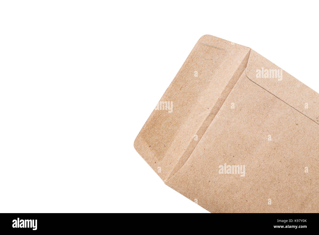 Close up of brown envelope on white background Stock Photo - Alamy