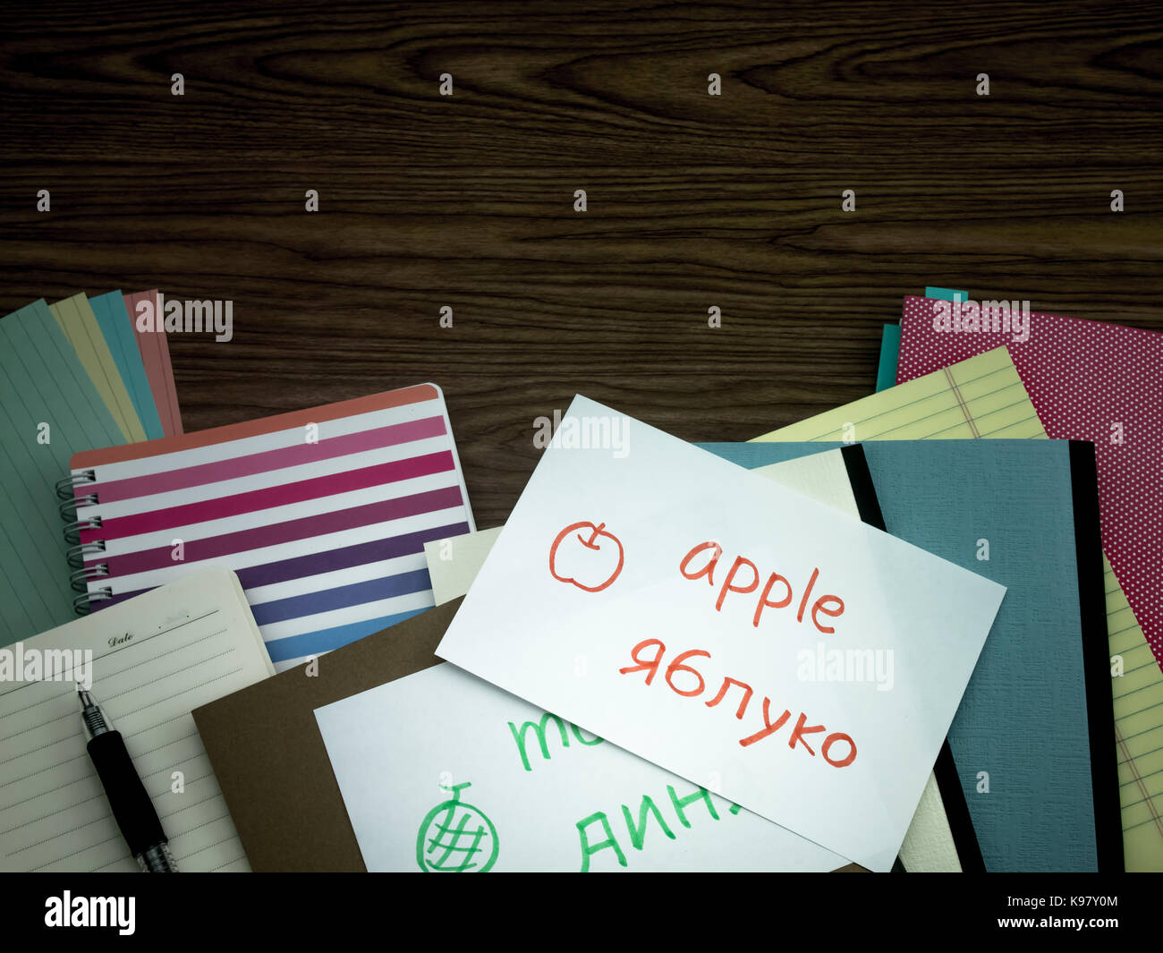 Ukrainian; Learning New Language Writing Words on the Notebook Stock ...