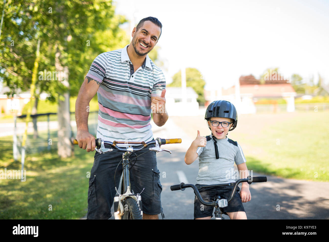 father bicycle son park Stock Photo - Alamy father bicycle son park Stock Photo - Alamy
