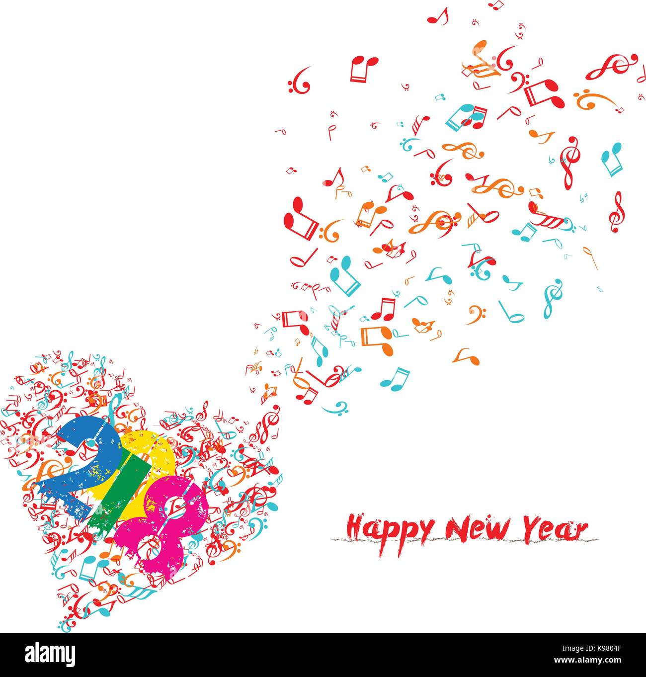 Happy new year musical Stock Vector Images - Alamy