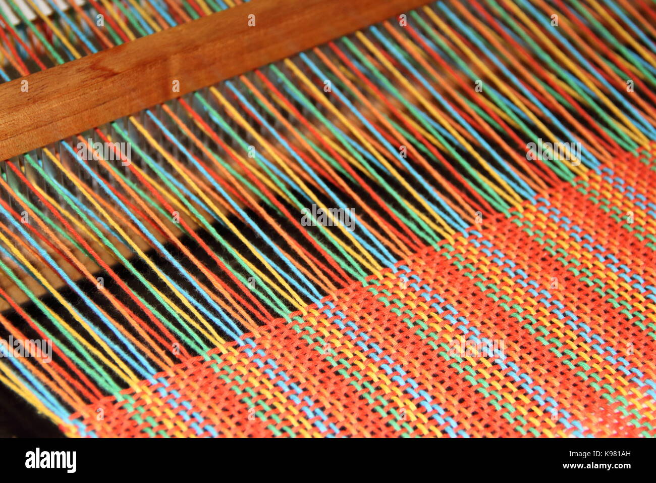 looms, loom fittings, woven scarves, colored yarns white backgrounds ...