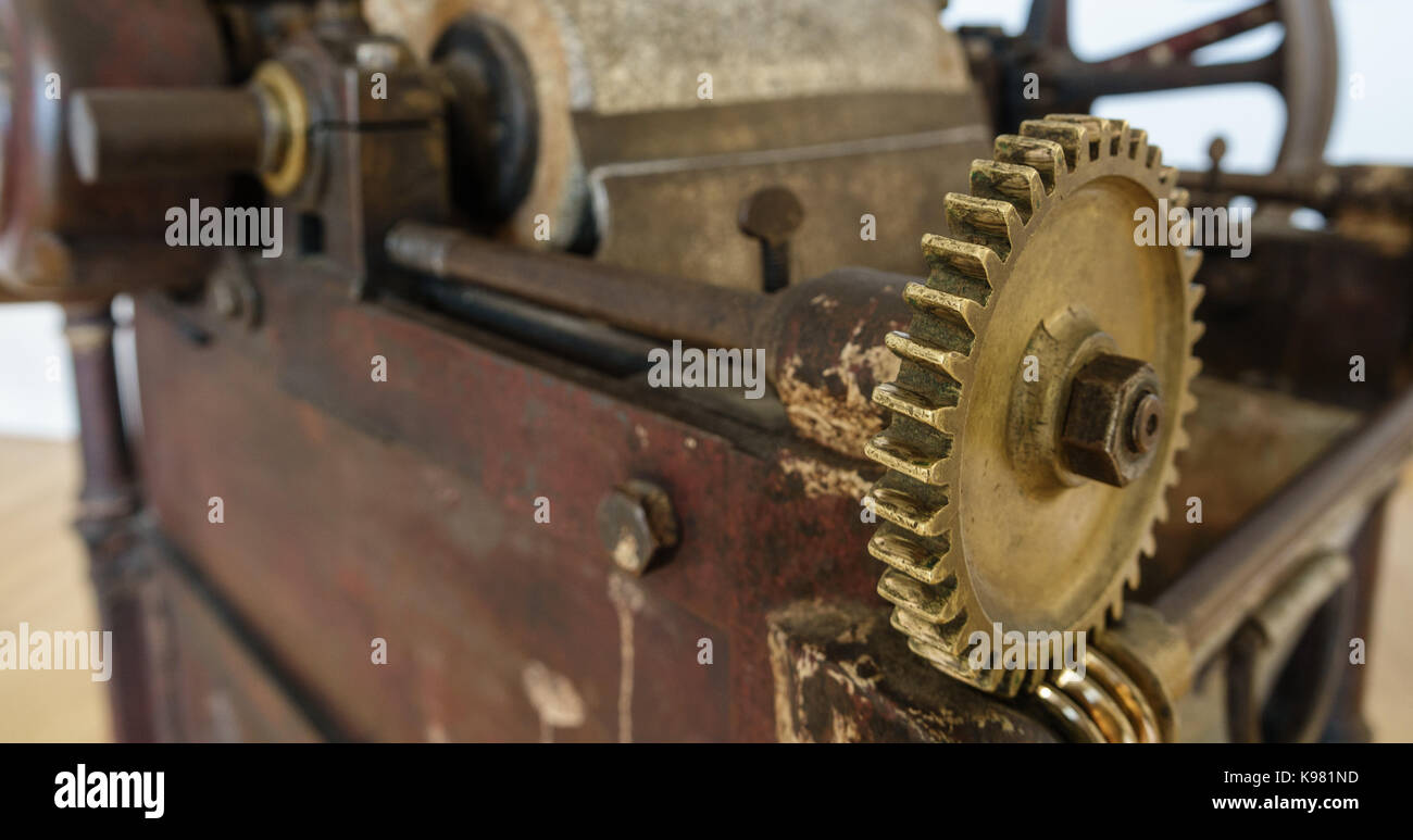 Closeup of antique gear assembly Stock Photo - Alamy