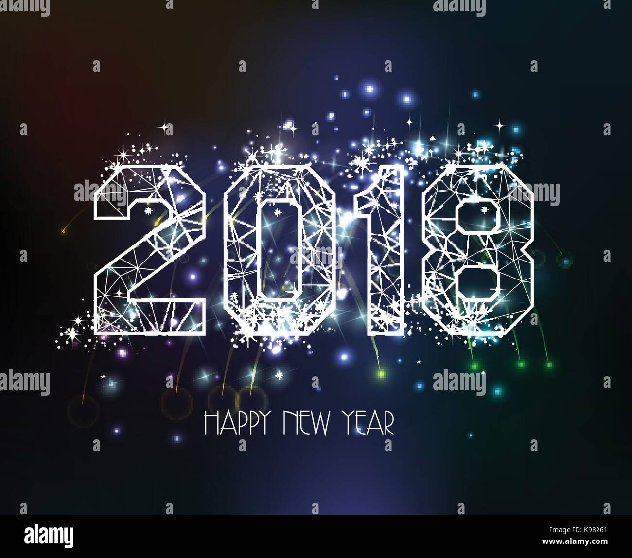 New Years 2018 polygonal line light Background Stock Vector Image & Art ...