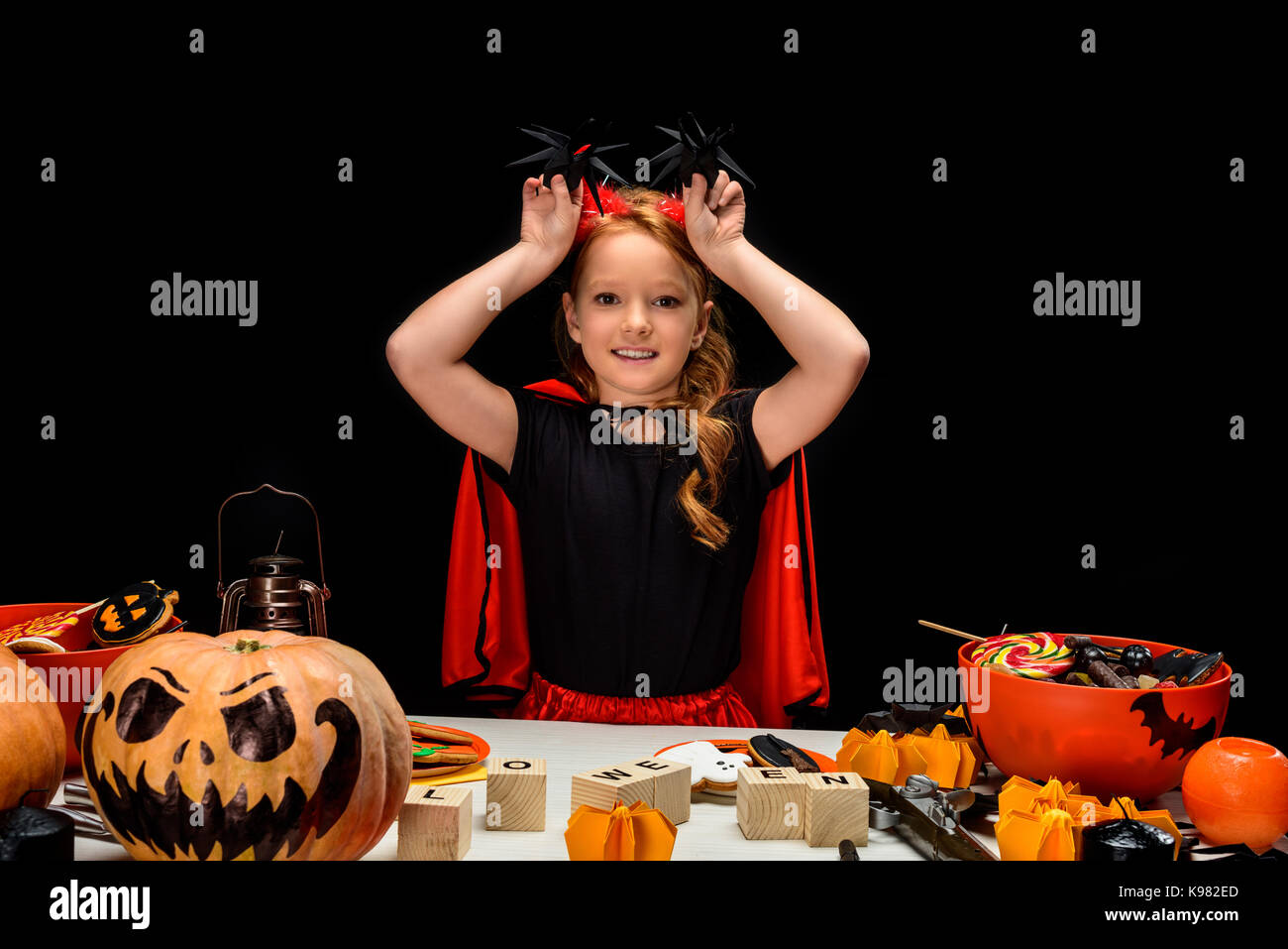 little devil with spiders Stock Photo - Alamy