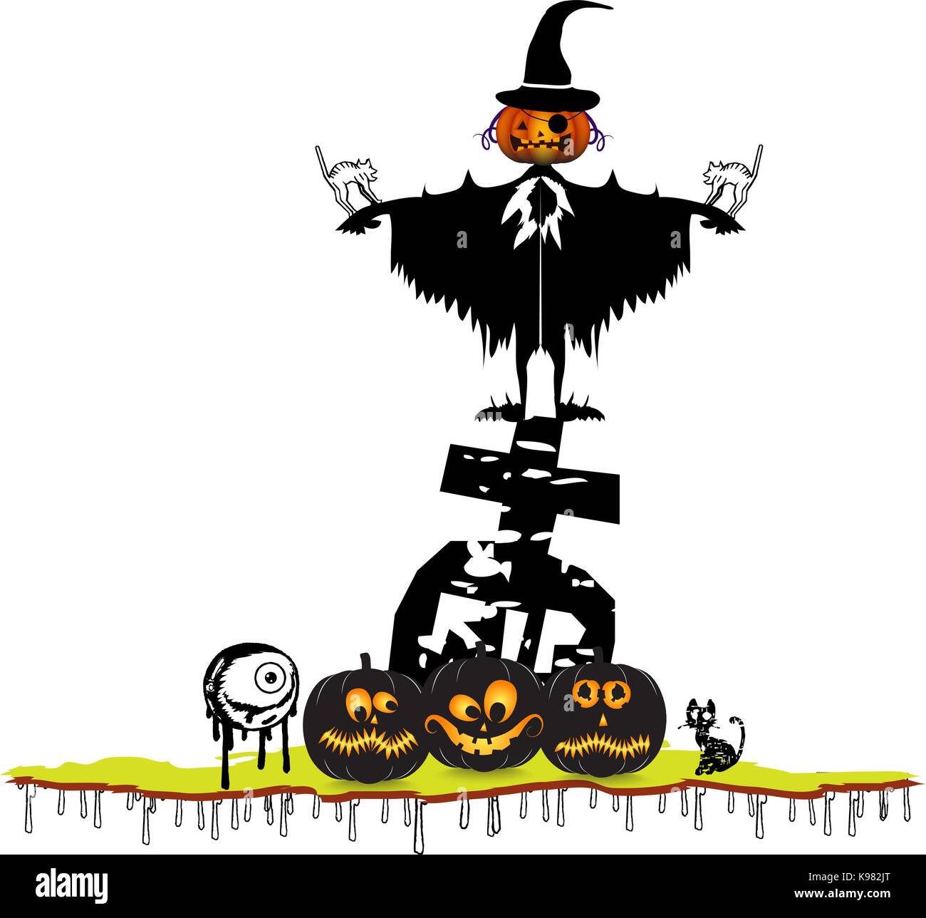 Scarecrow isolated on white background Stock Vector Images - Alamy