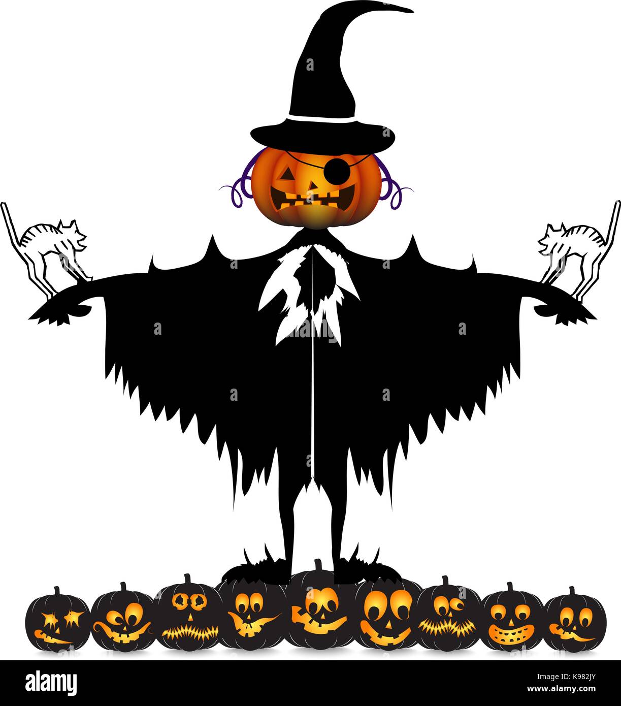 Scarecrow isolated on white background Stock Vector Images - Alamy