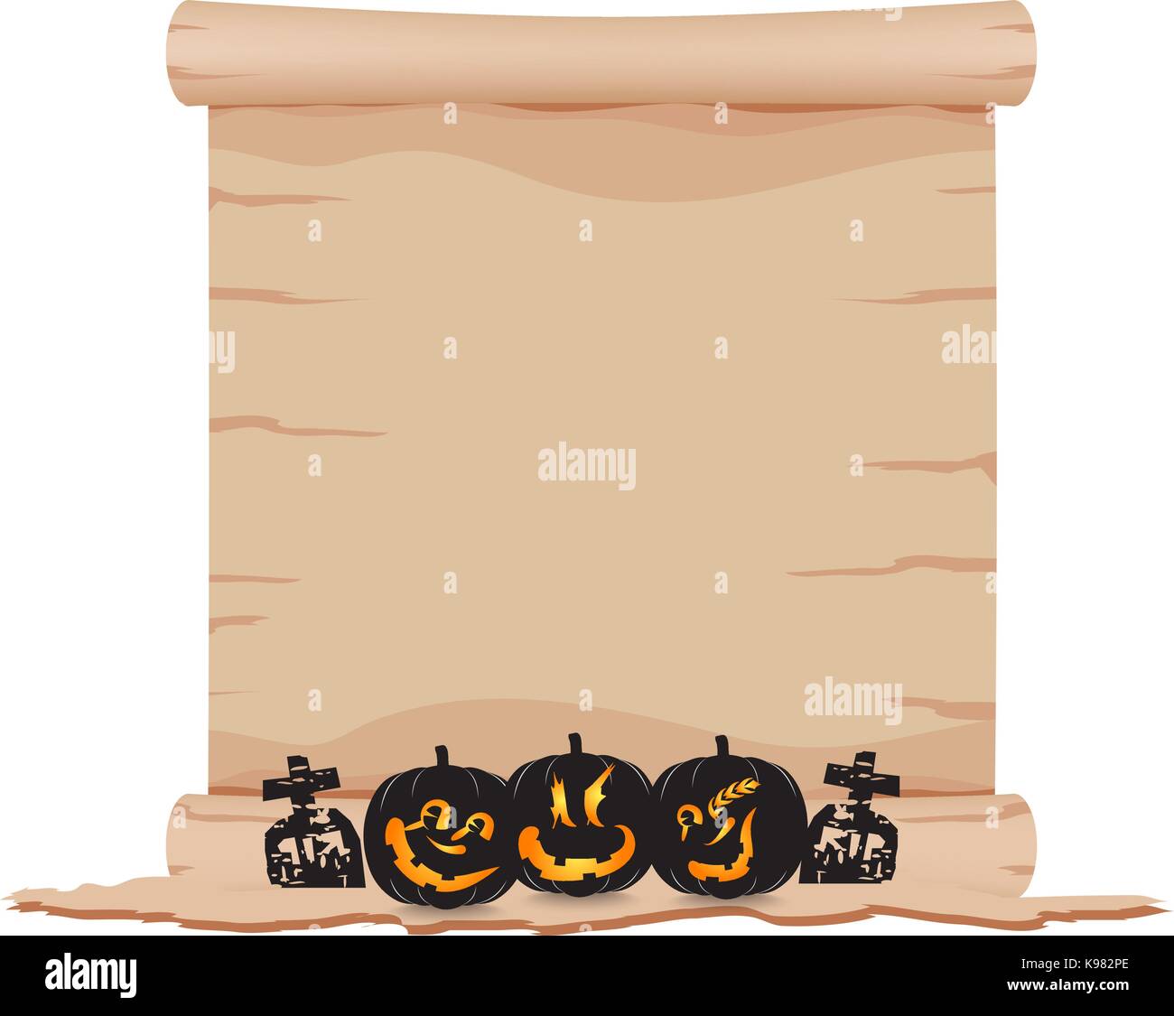 pumpkin and parchment sign Stock Vector Image & Art - Alamy