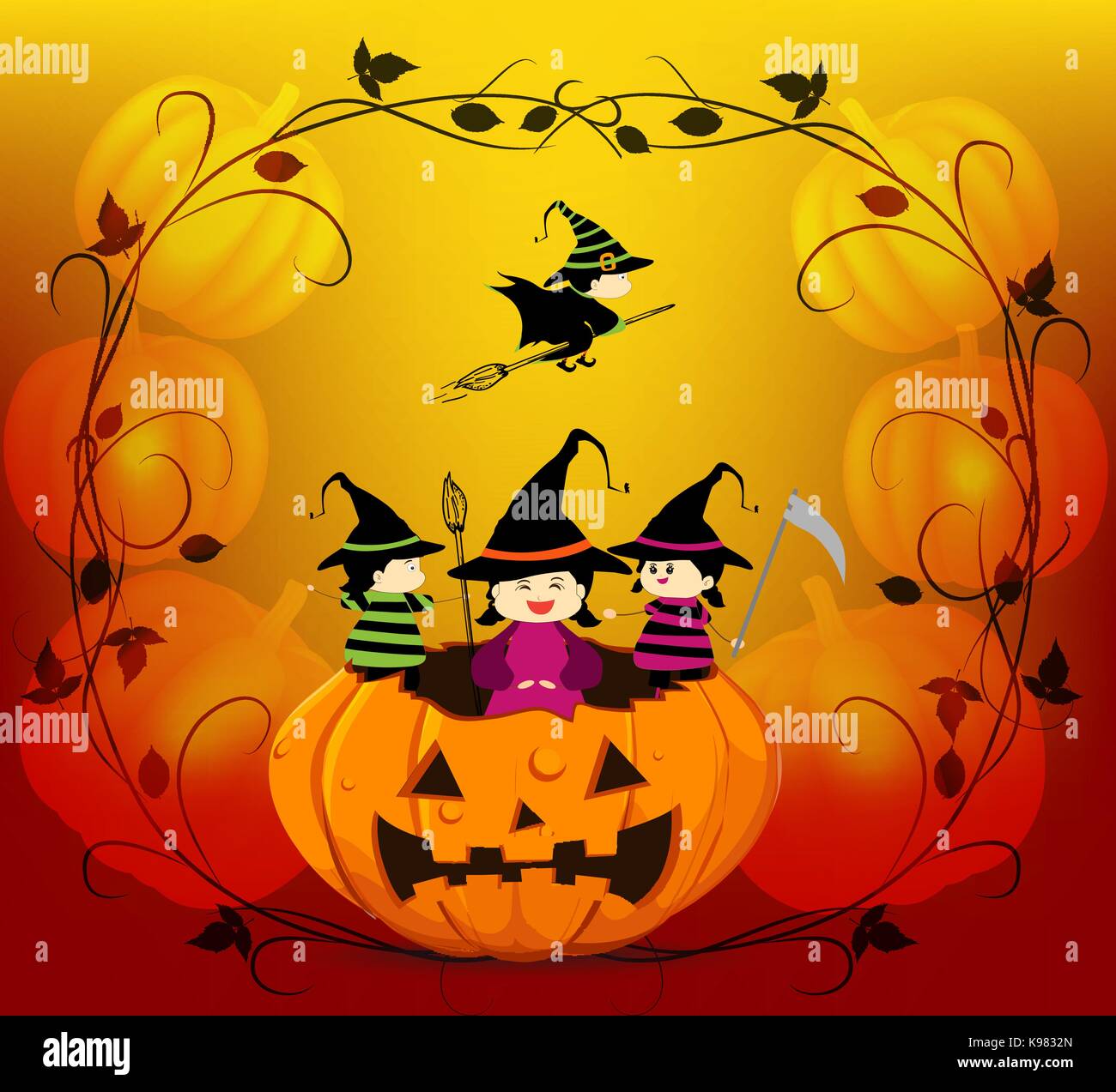 halloween background with trick treating Stock Vector Image & Art - Alamy