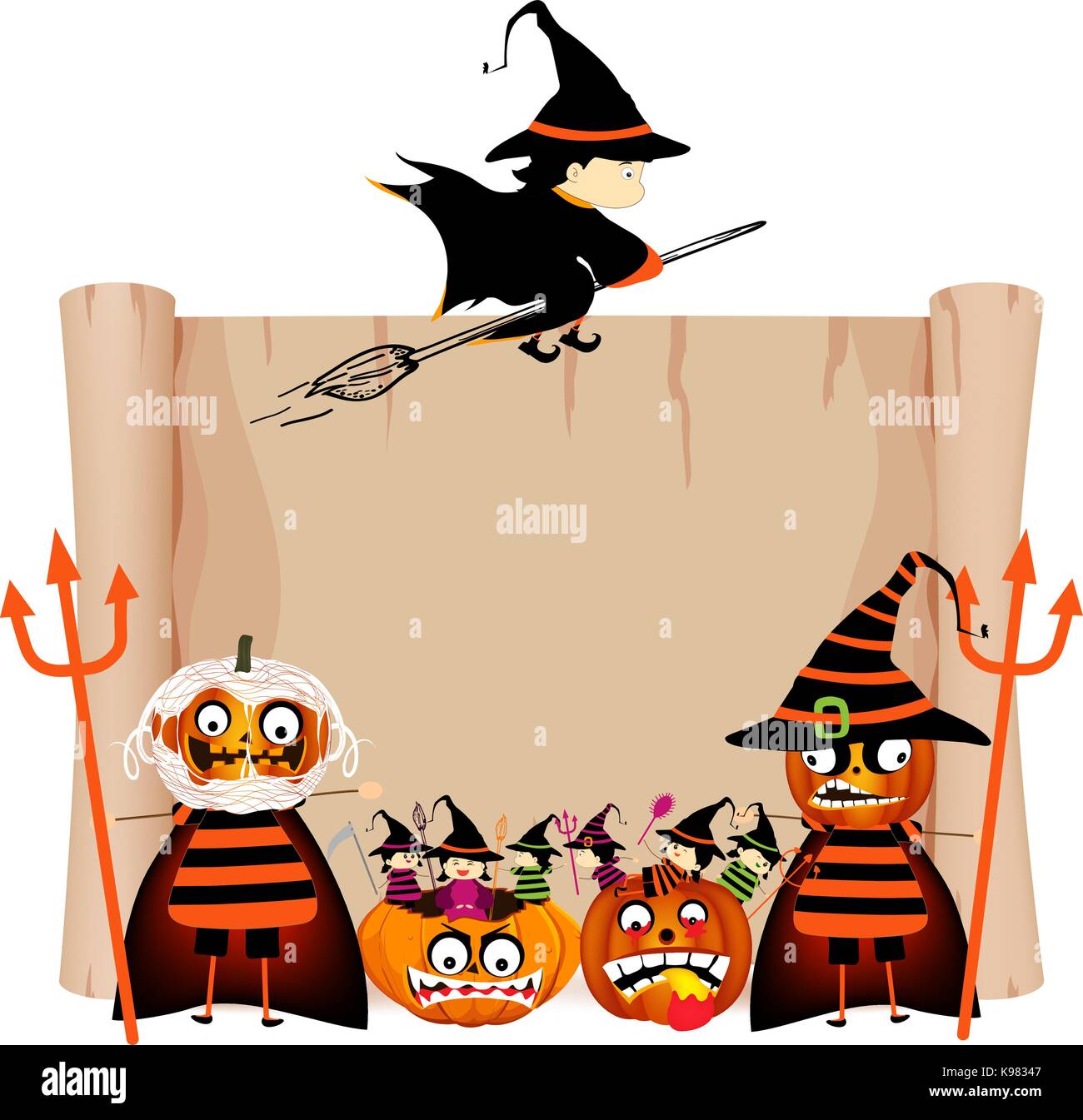 halloween and parchment sign funny Stock Vector Image & Art - Alamy