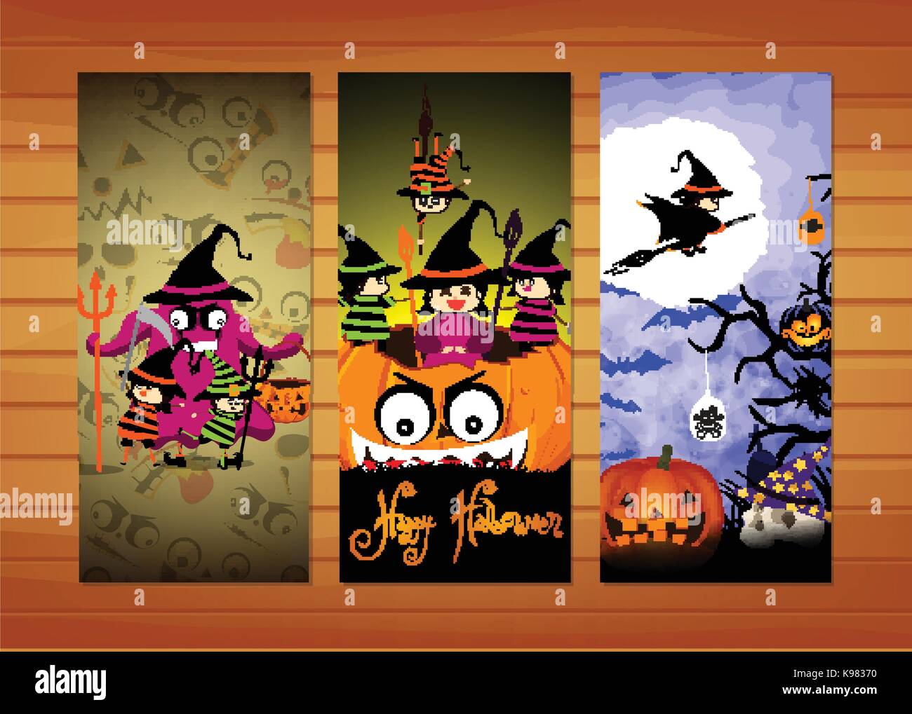 Three Halloween banners. Vector Stock Vector Image & Art - Alamy