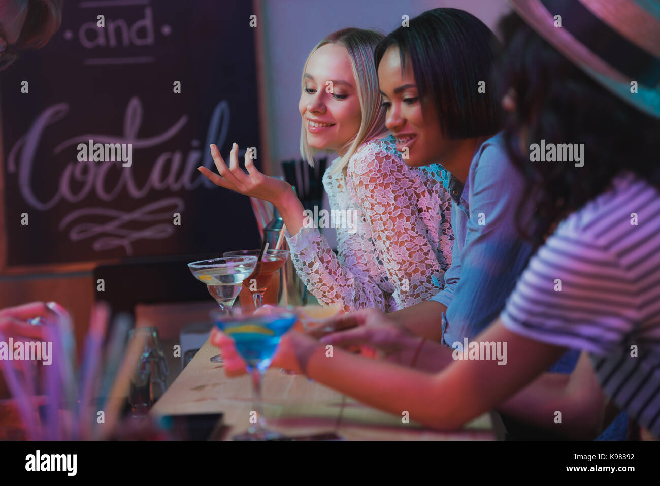 multicultural women having party Stock Photo - Alamy