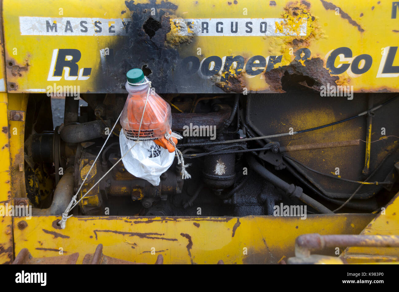 Bulldozer engine, Ngawi, Cape Palliser, Wairarapa, North Island, New ...
