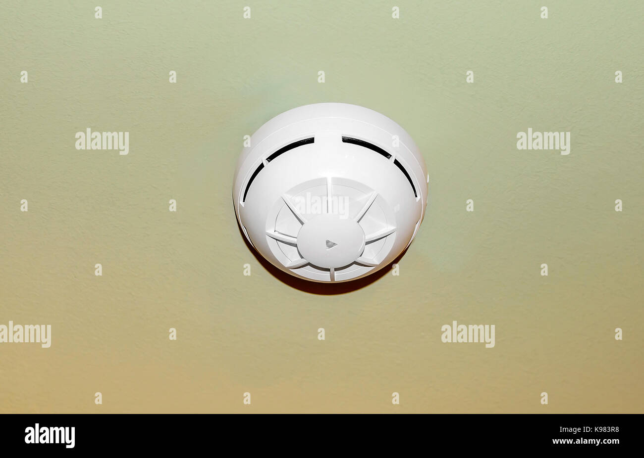 Fire alarm on the ceiling Stock Photo - Alamy